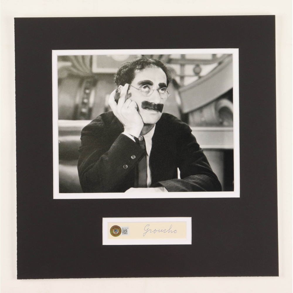 Groucho Marx Signed 14x14 Custom Matted Cut Display (Beckett ...