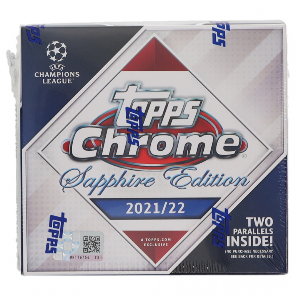 2021/22 Topps UEFA Champions League Chrome Sapphire Soccer Hobby Box with (8) Packs | Pristine ...