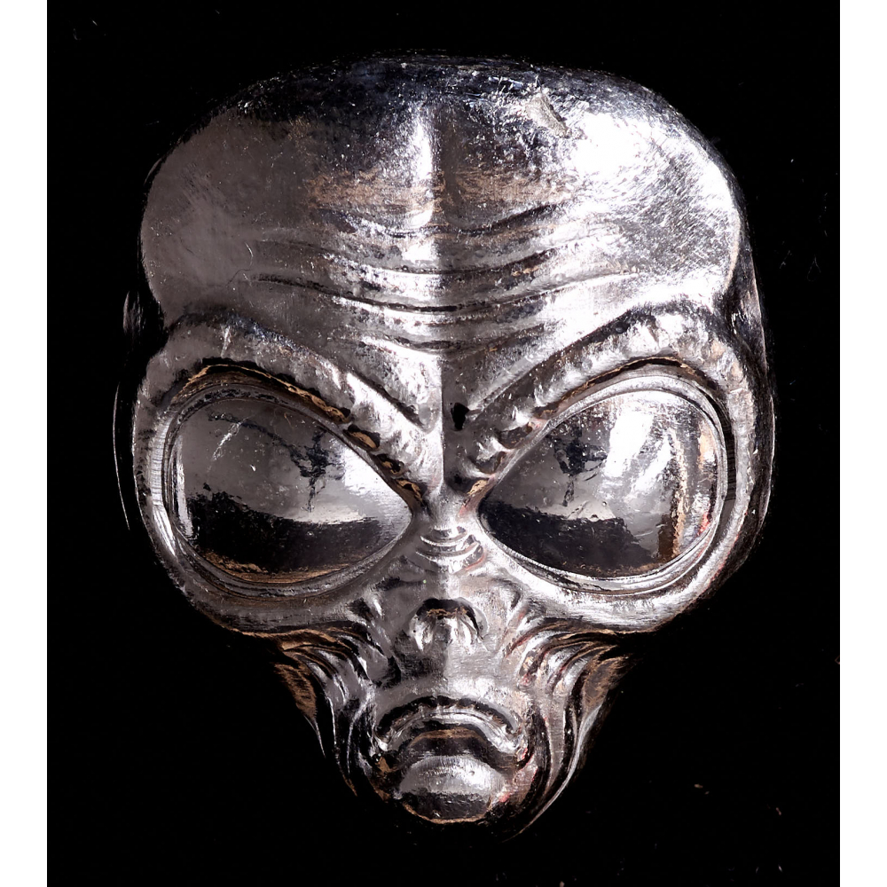 2 oz Silver Alien Head Monarch Hand-Poured 3D .999 Fine Silver Bar ...