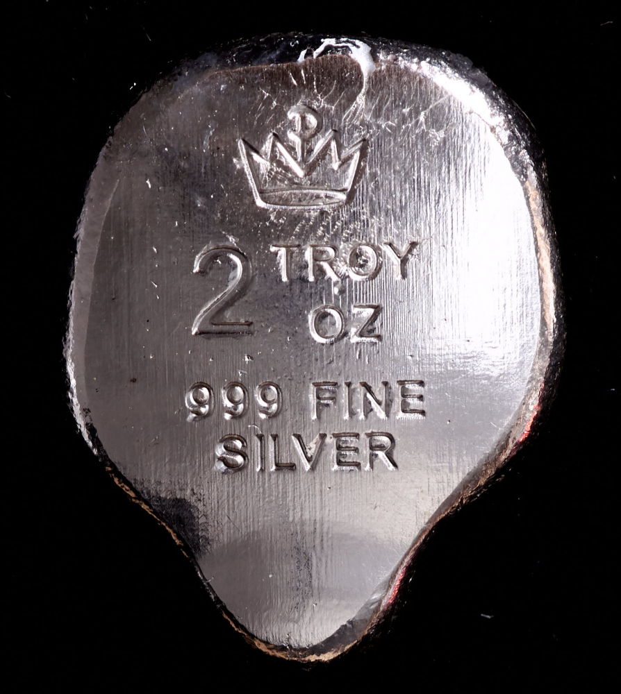 2 oz Silver Alien Head Monarch Hand-Poured 3D .999 Fine Silver Bar ...