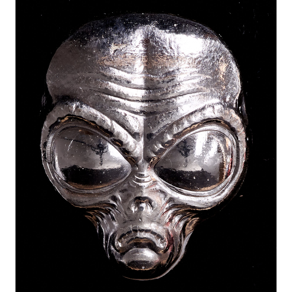 2 oz Silver Alien Head Monarch Hand-Poured 3D .999 Fine Silver Bar ...