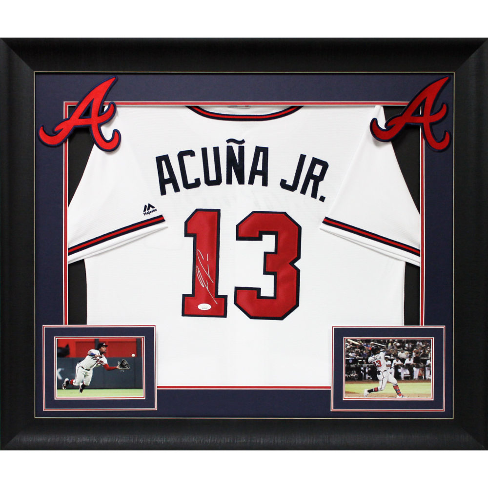 Ronald Acuna Jr. Signed Custom Framed Jersey Display (JSA) | Pristine ...