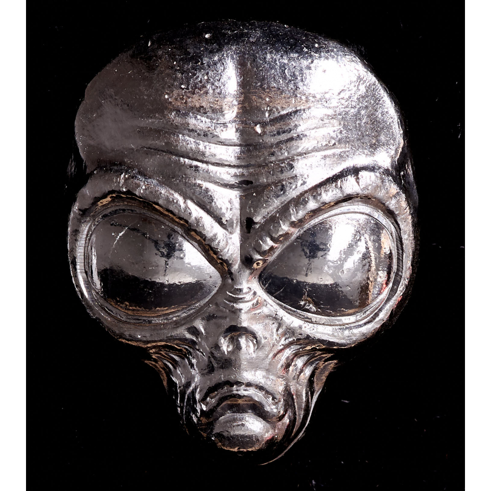 2 oz Silver Alien Head Monarch Hand-Poured 3D .999 Fine Silver Bar ...