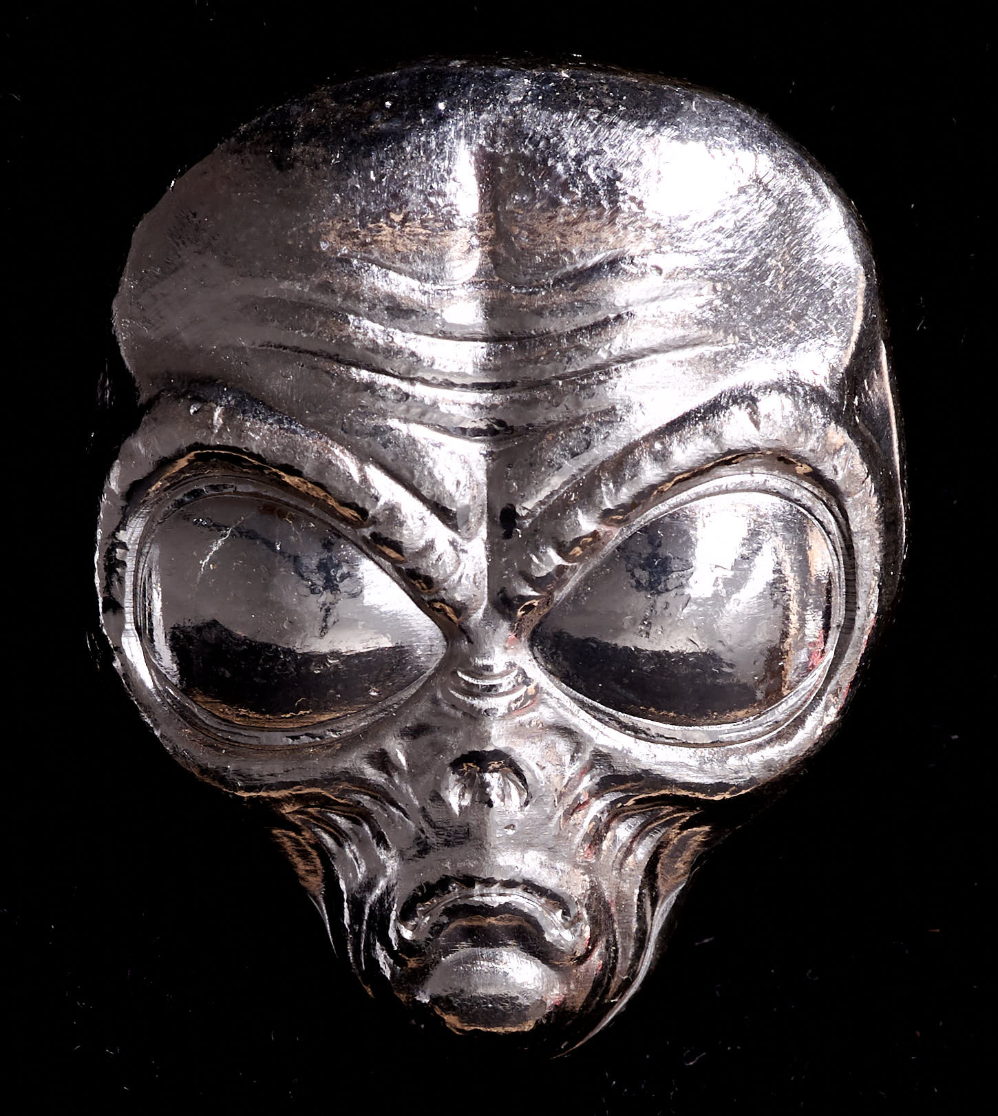 2 oz Silver Alien Head Monarch Hand-Poured 3D .999 Fine Silver Bar ...