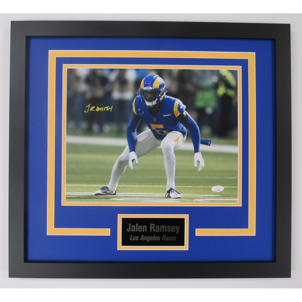 Jalen Ramsey Signed Rams Custom Framed Photo Display (JSA) | Pristine ...