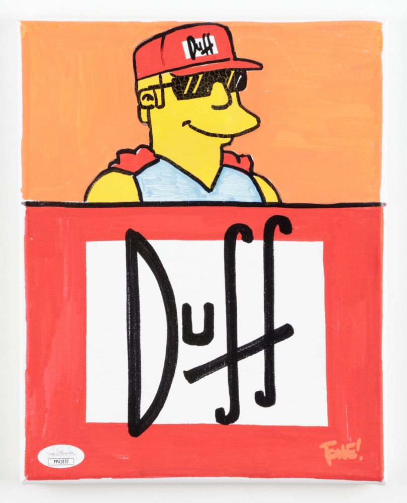 Tone Rodriguez Signed "The Simpsons" Duff 8x10 Painting On Canvas (JSA ...