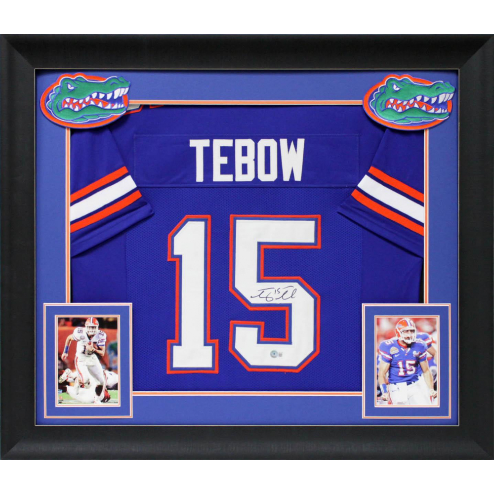 Tim Tebow Signed Custom Framed Jersey Display (Beckett) | Pristine Auction