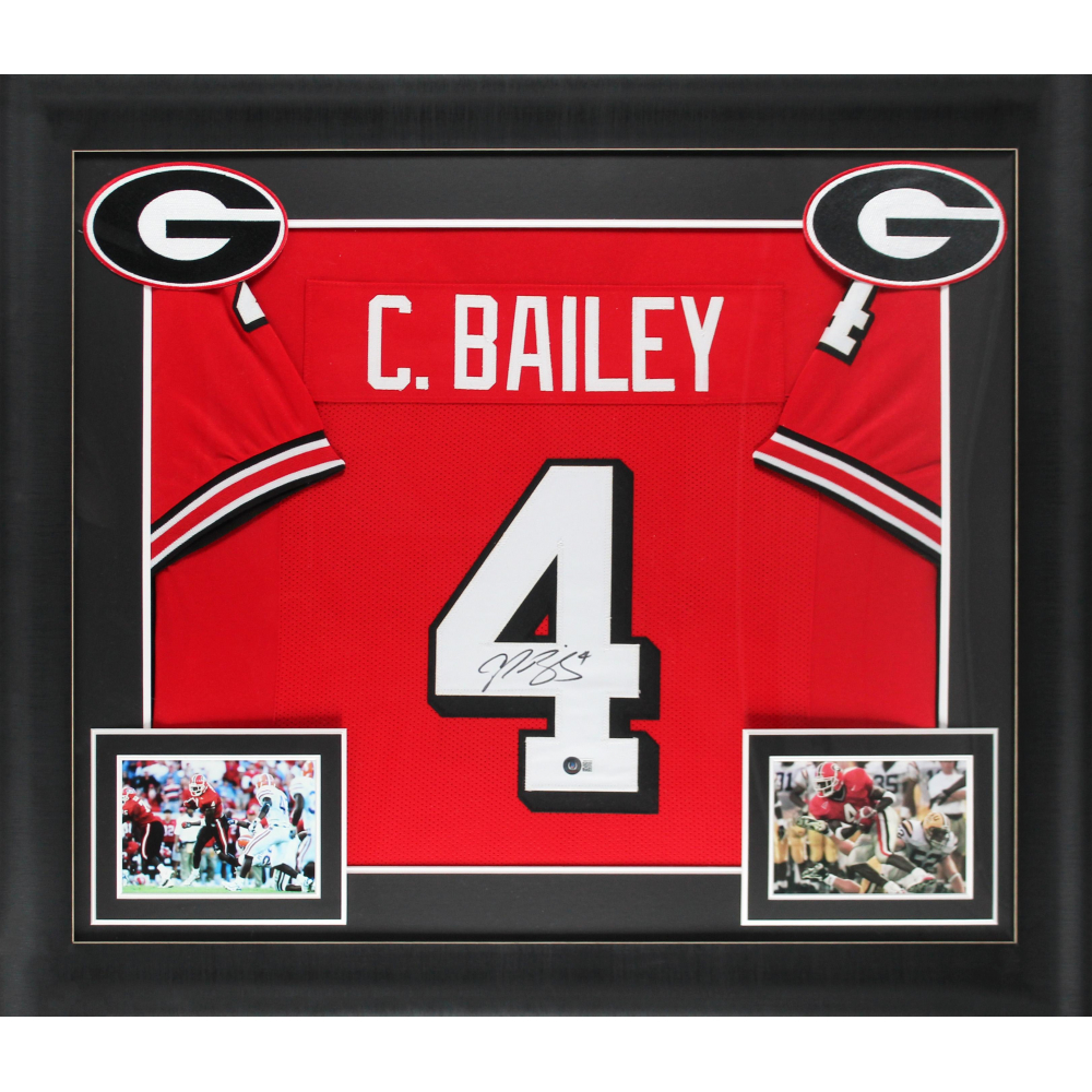 Champ Bailey Signed Custom Framed Jersey Display (Beckett) | Pristine ...