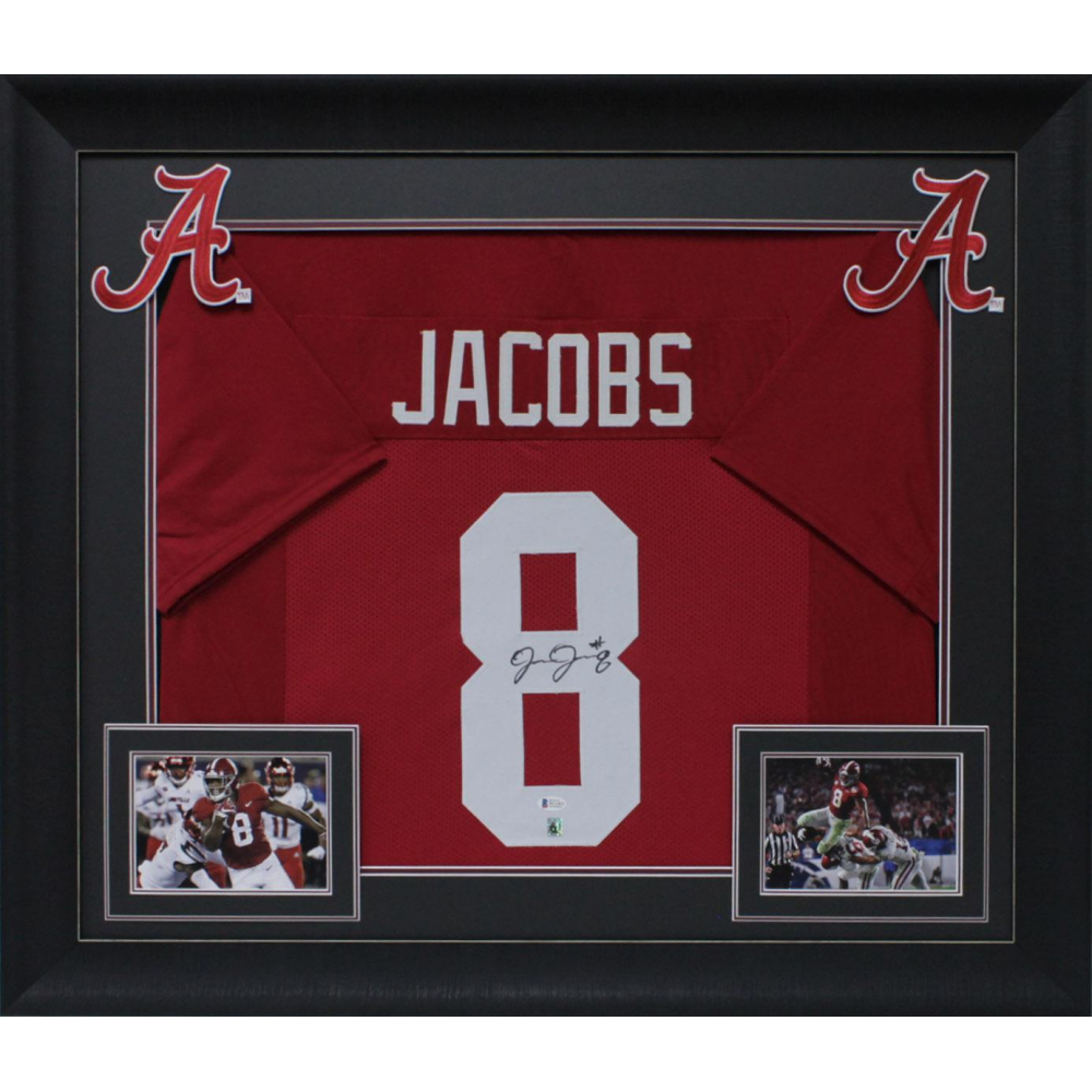 Josh Jacobs Signed Custom Framed Jersey Display (Beckett & Jacobs ...