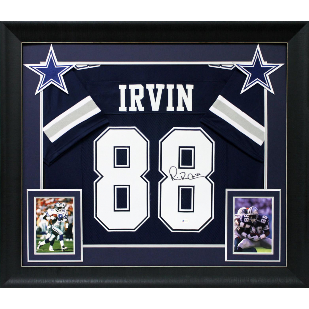Michael Irvin Signed Custom Framed Jersey Display (Beckett) | Pristine ...