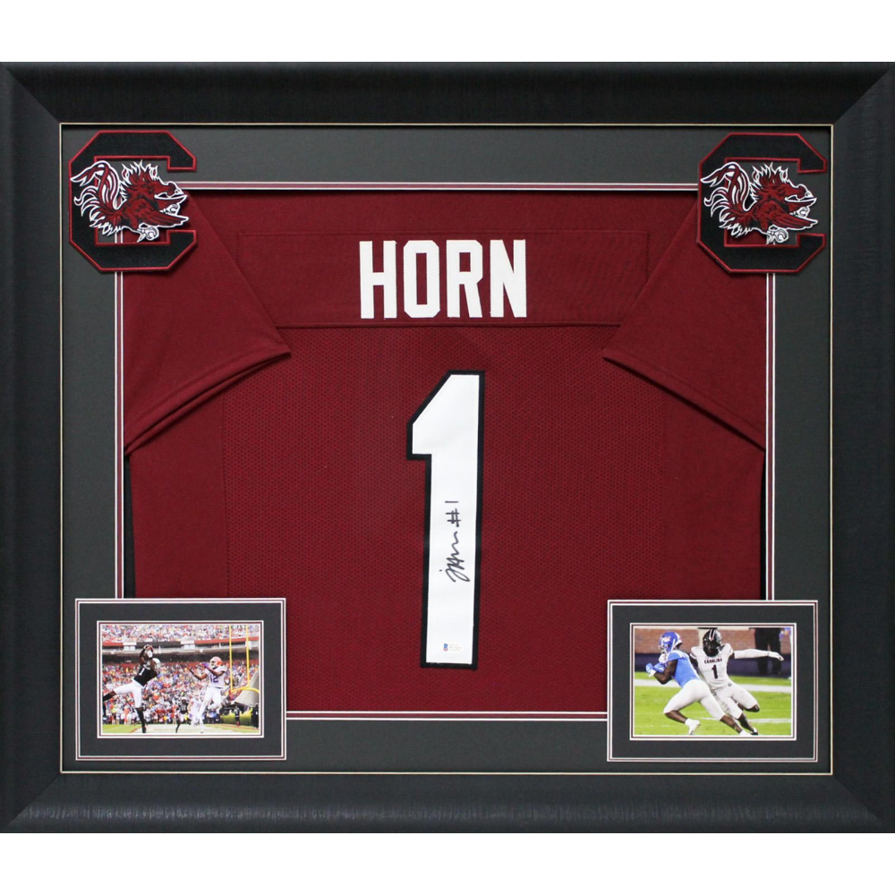 Jaycee Horn Signed Custom Framed Jersey Display (Beckett) | Pristine ...