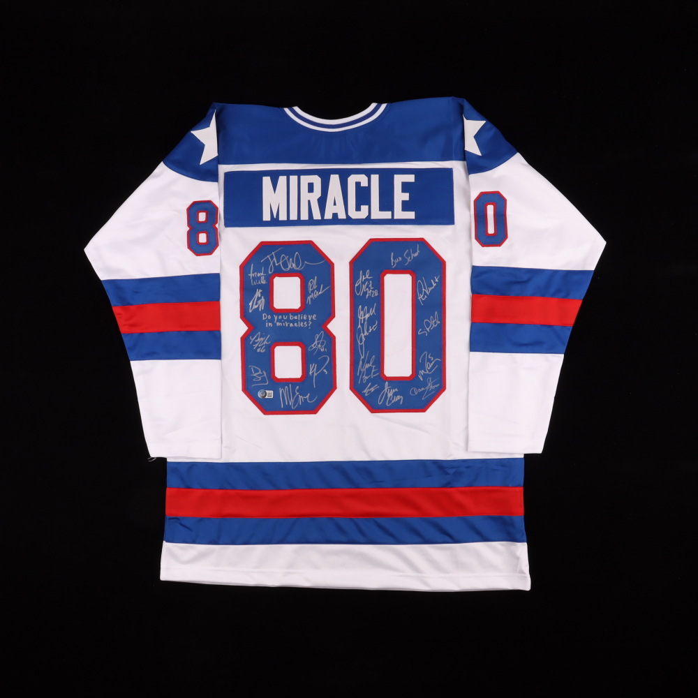 1980 Team USA Hockey "Miracle on Ice" Jersey Signed by (19) with Mike ...
