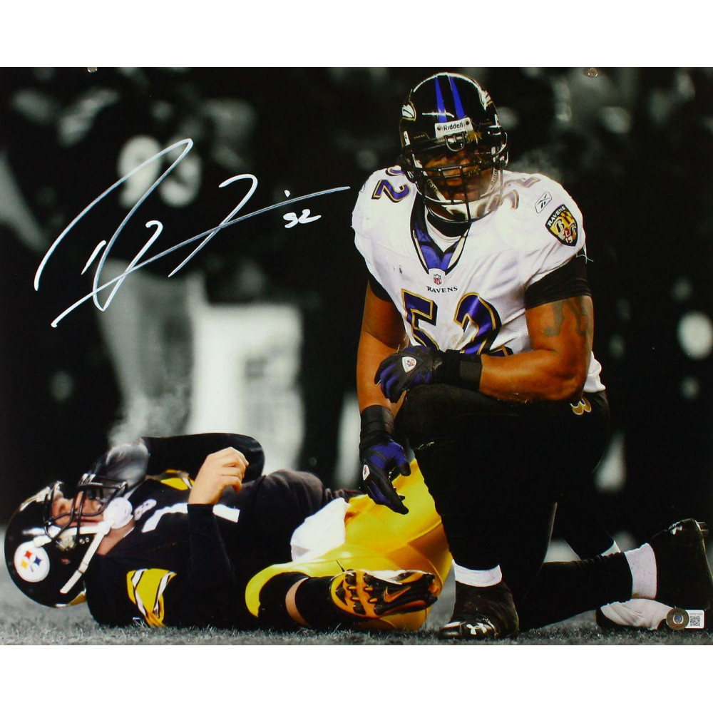 Ray Lewis Signed Ravens 16x20 Photo (Beckett) | Pristine Auction