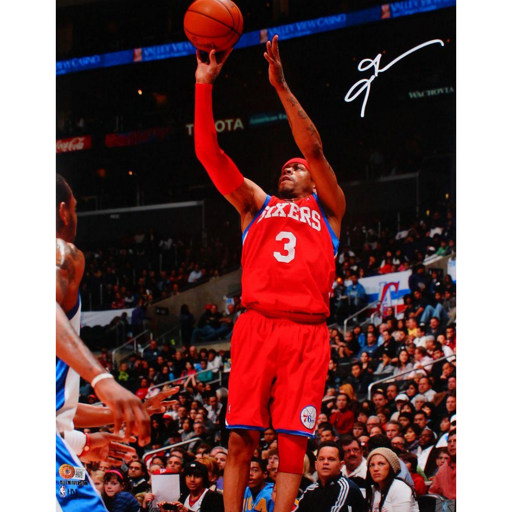 Allen Iverson Signed 76ers 16x20 Photo (Beckett) | Pristine Auction