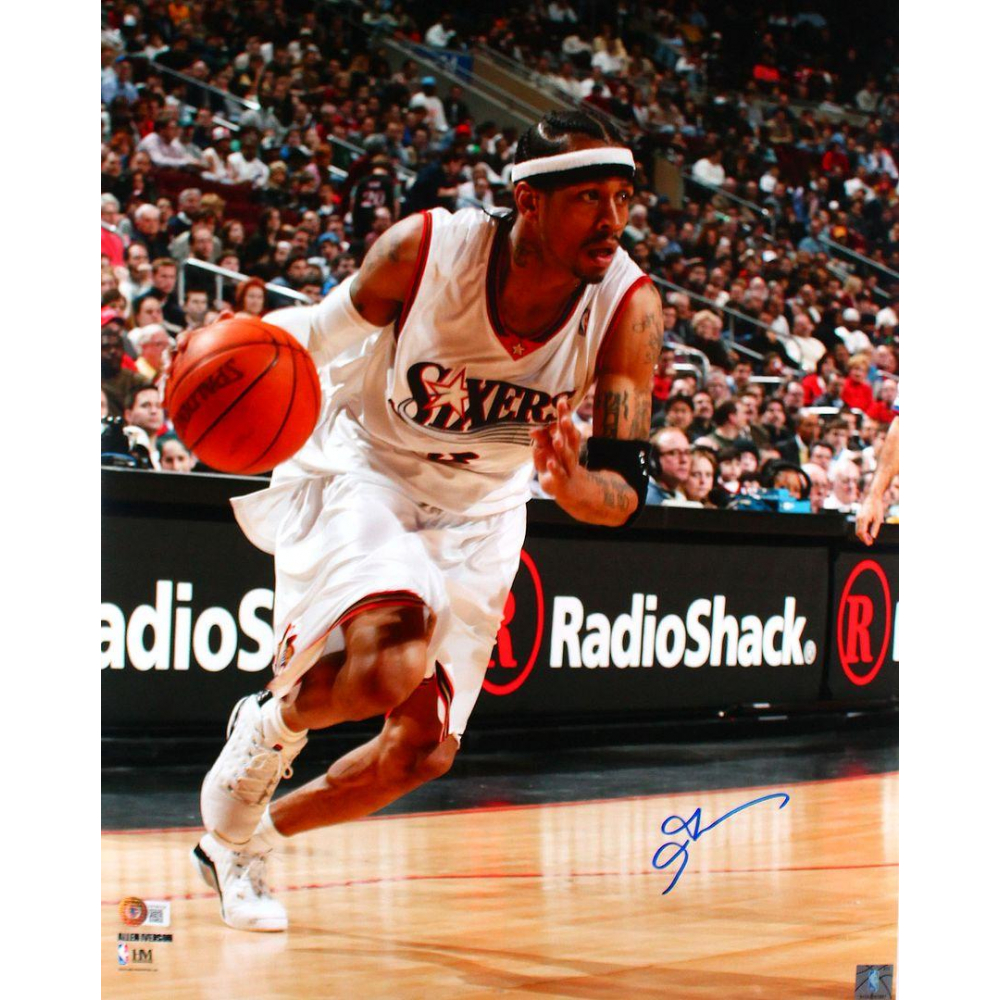 Allen Iverson Signed 76ers 16x20 Photo (Beckett) | Pristine Auction