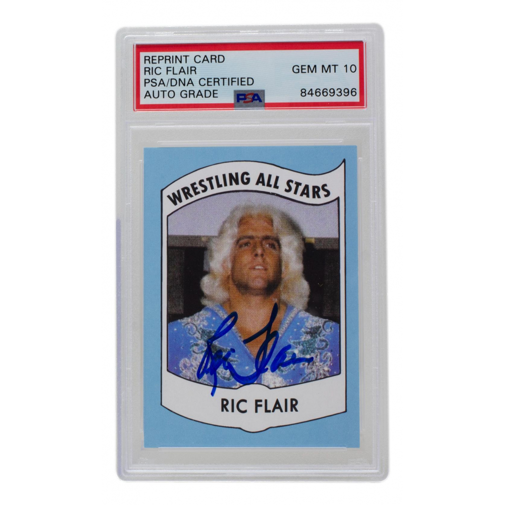 Ric Flair Signed 1982 Wrestling All Stars #27 RC Reprint Card (PSA ...