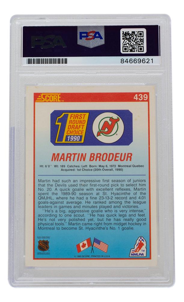 Martin Brodeur Signed 1990-91 Score #439 RC (PSA | Autograph Graded 10 ...
