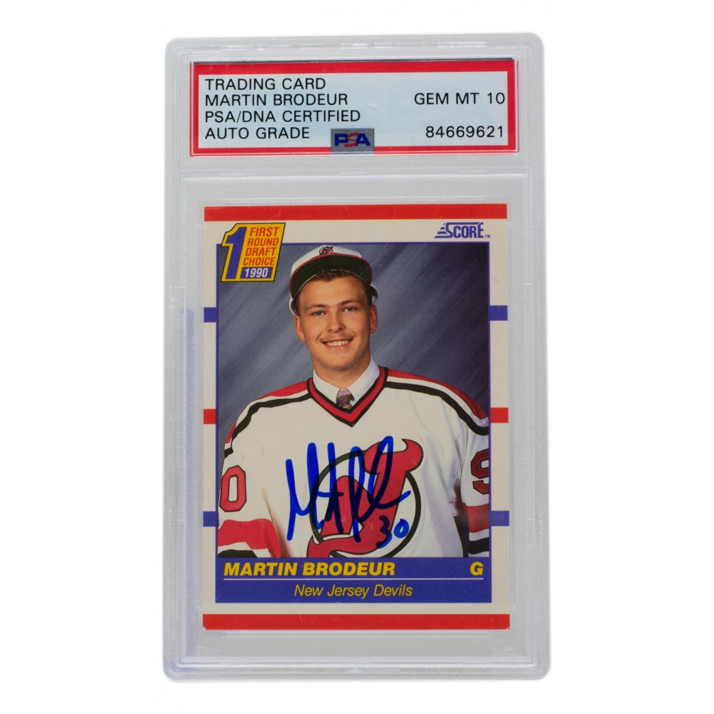 Martin Brodeur Signed 1990-91 Score #439 RC (PSA | Autograph Graded 10 ...