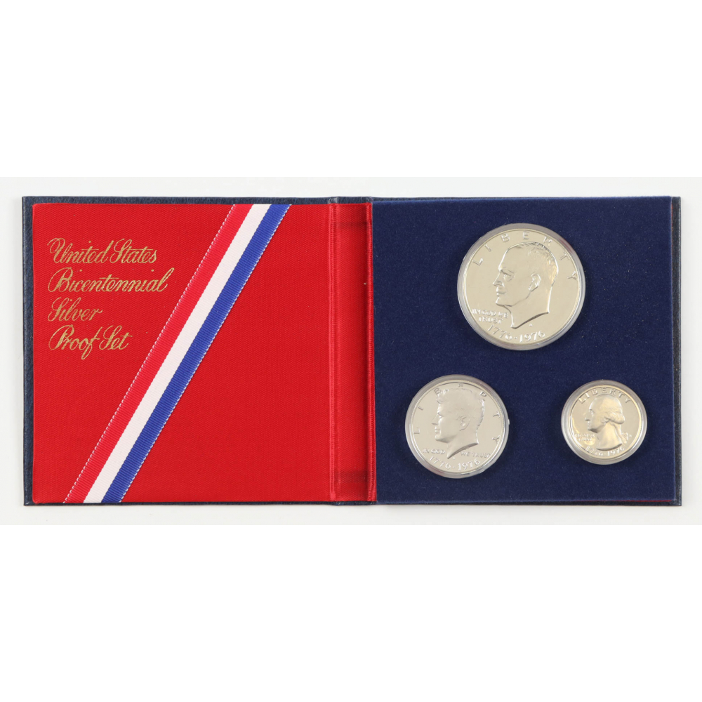 1976-S U.S. Bicentennial Silver Proof Coin Set with (3) Coins ...