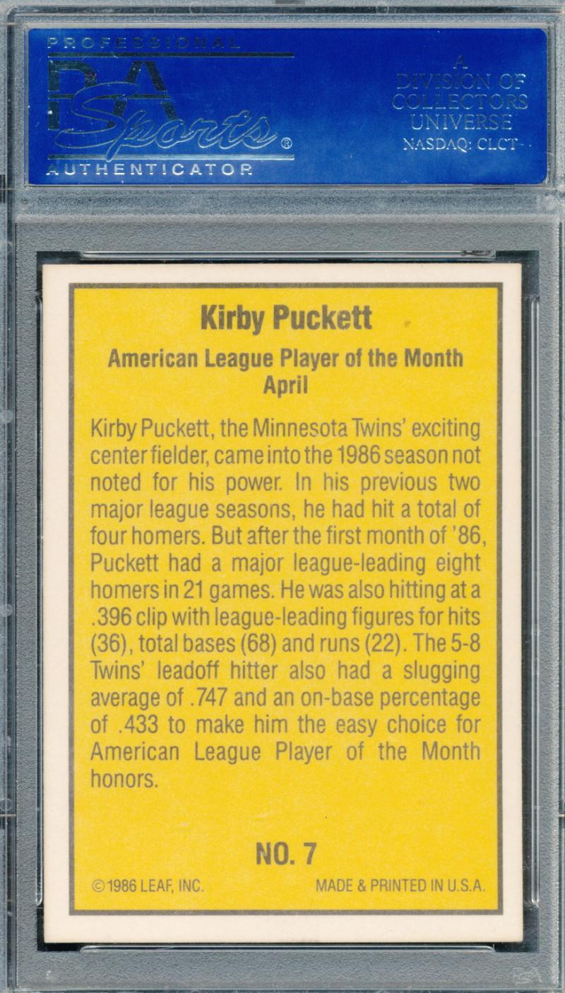 Kirby Puckett Signed 1986 Donruss Highlights #7 (PSA) | Pristine Auction