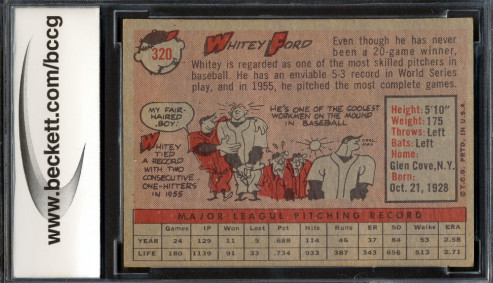 Whitey Ford 1958 Topps #320 (BCCG 8) | Pristine Auction