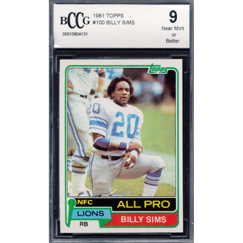 Billy Sims 1981 Topps #100 AP RC (BCCG 9) | Pristine Auction