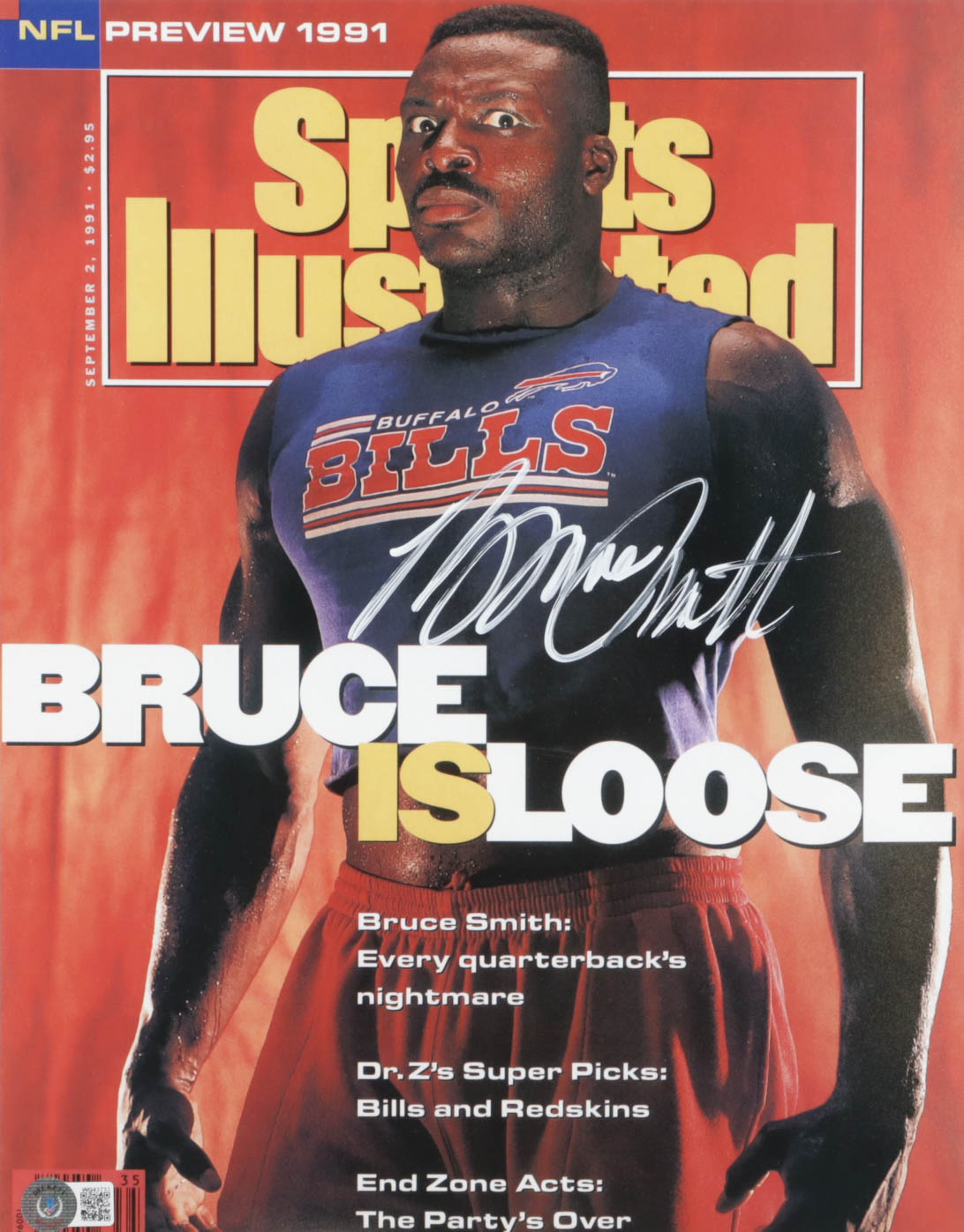 Bruce Smith Signed Bills 11x14 Photo (Beckett) | Pristine Auction