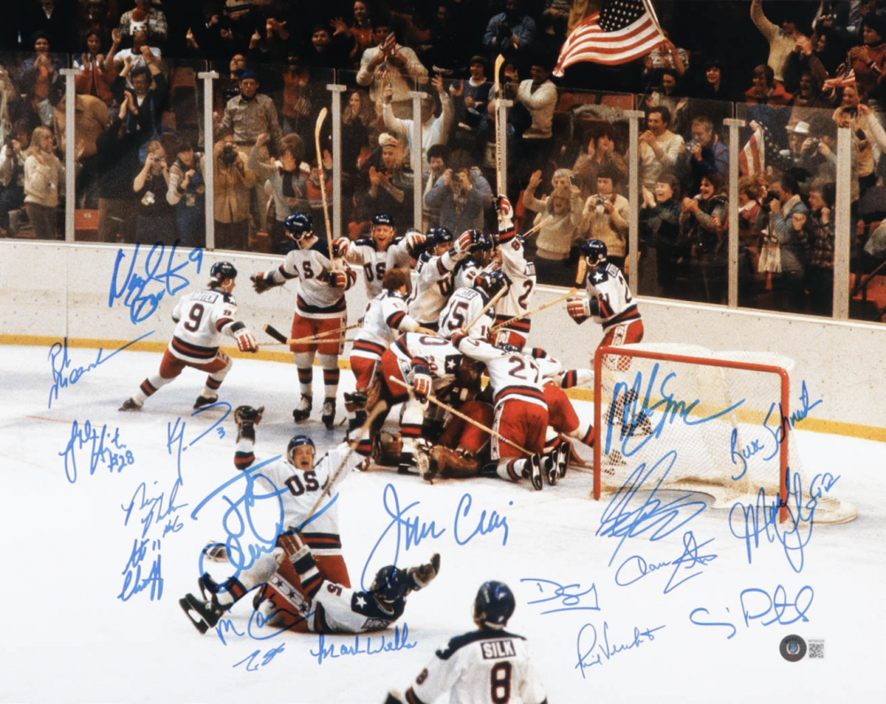 1980 Team USA "Miracle on Ice" 16x20 Photo Team-Signed by (19) with Jim ...
