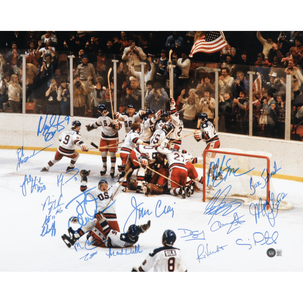 1980 Team USA "Miracle on Ice" 16x20 Photo Team-Signed by (19) with Jim ...