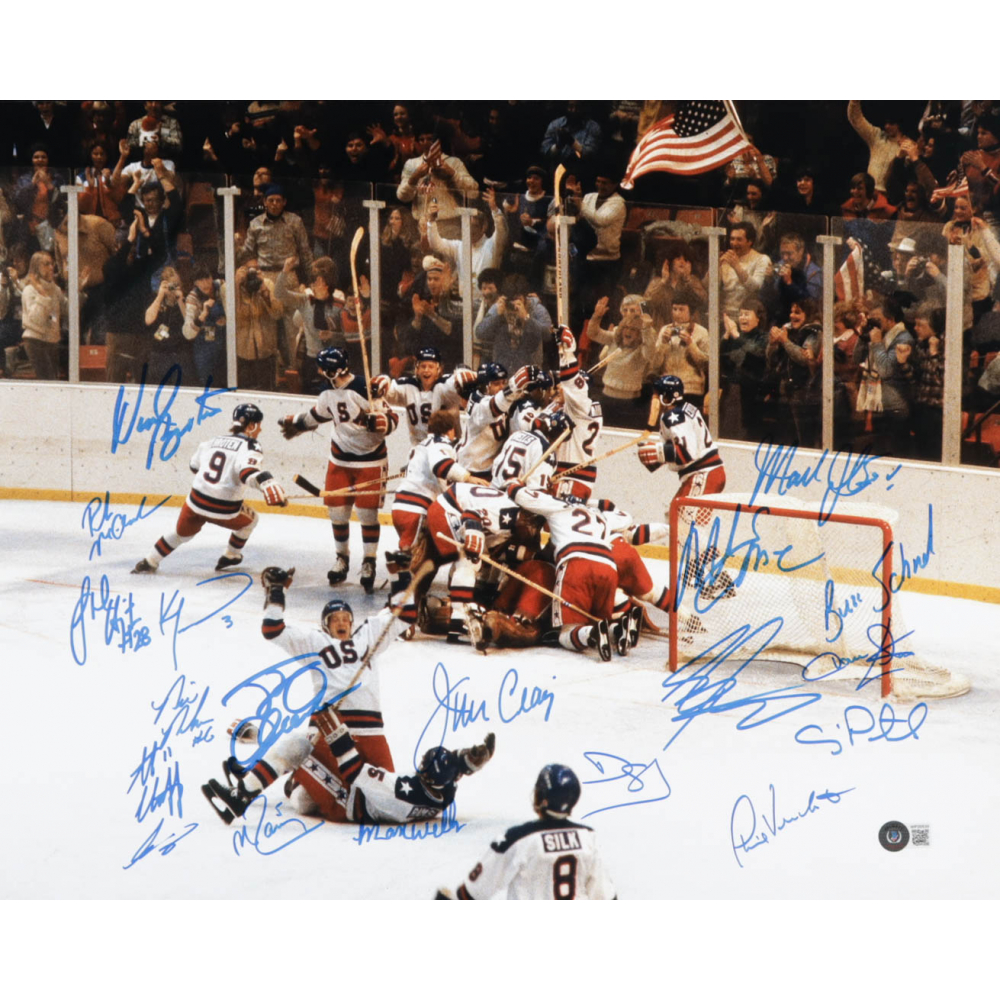 1980 Team USA "Miracle on Ice" 16x20 Photo Team-Signed by (19) with Jim ...
