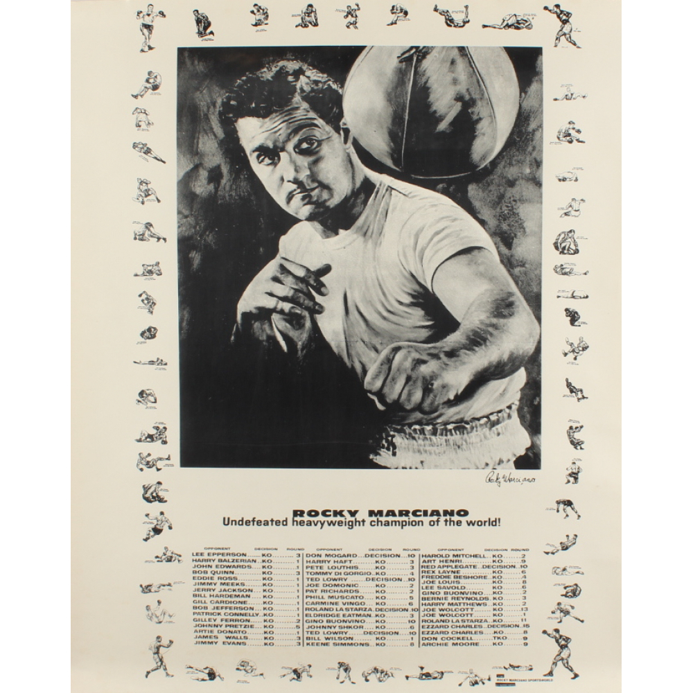 Rocky Marciano "Undefeated Heavyweight Champion of the World!" 23x28 ...