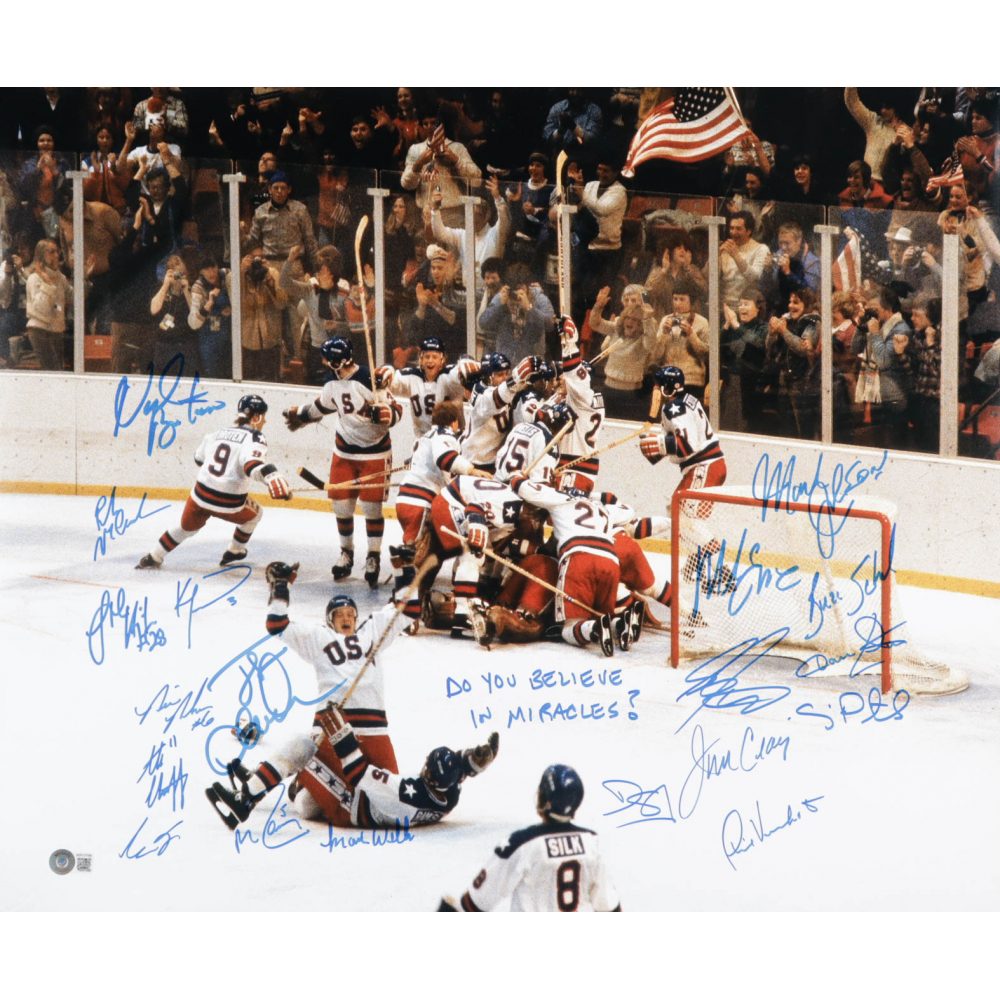 1980 Team USA "Miracle on Ice" 20x24 Photo Team-Signed by (19) with Jim ...