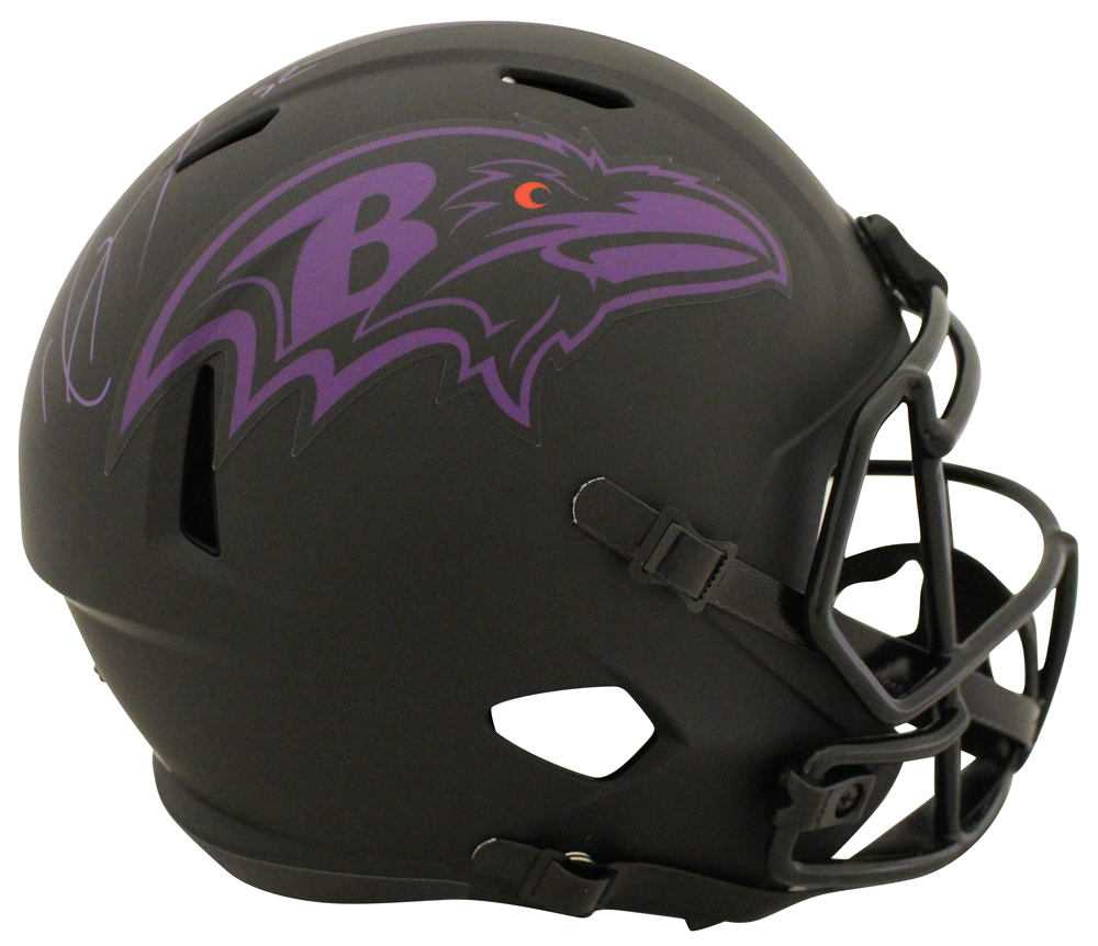 Ray Lewis Signed Ravens Full-Size Eclipse Alternate Speed Helmet ...