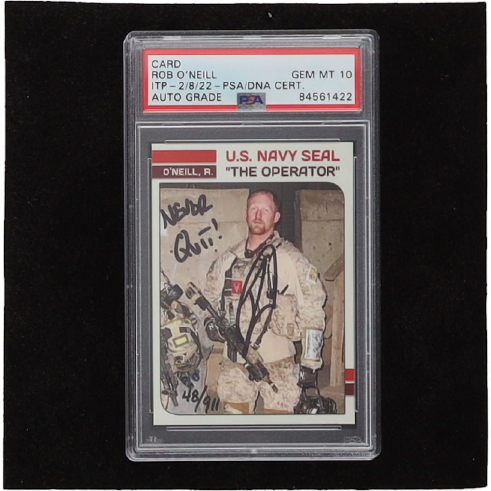 Robert O'Neill Signed LE Trading Card Inscribed "Never Quit!" (PSA ...