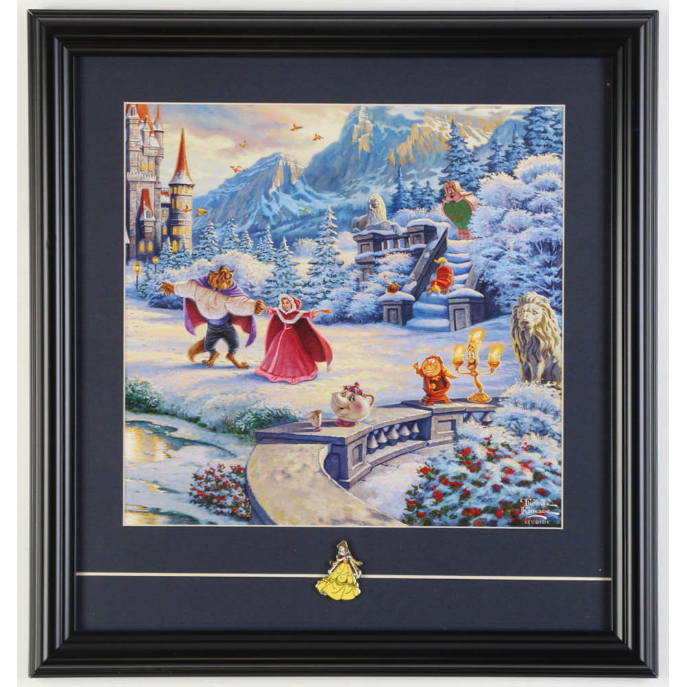 Thomas Kinkade "Beauty & The Beast" Custom Framed Print Display with ...
