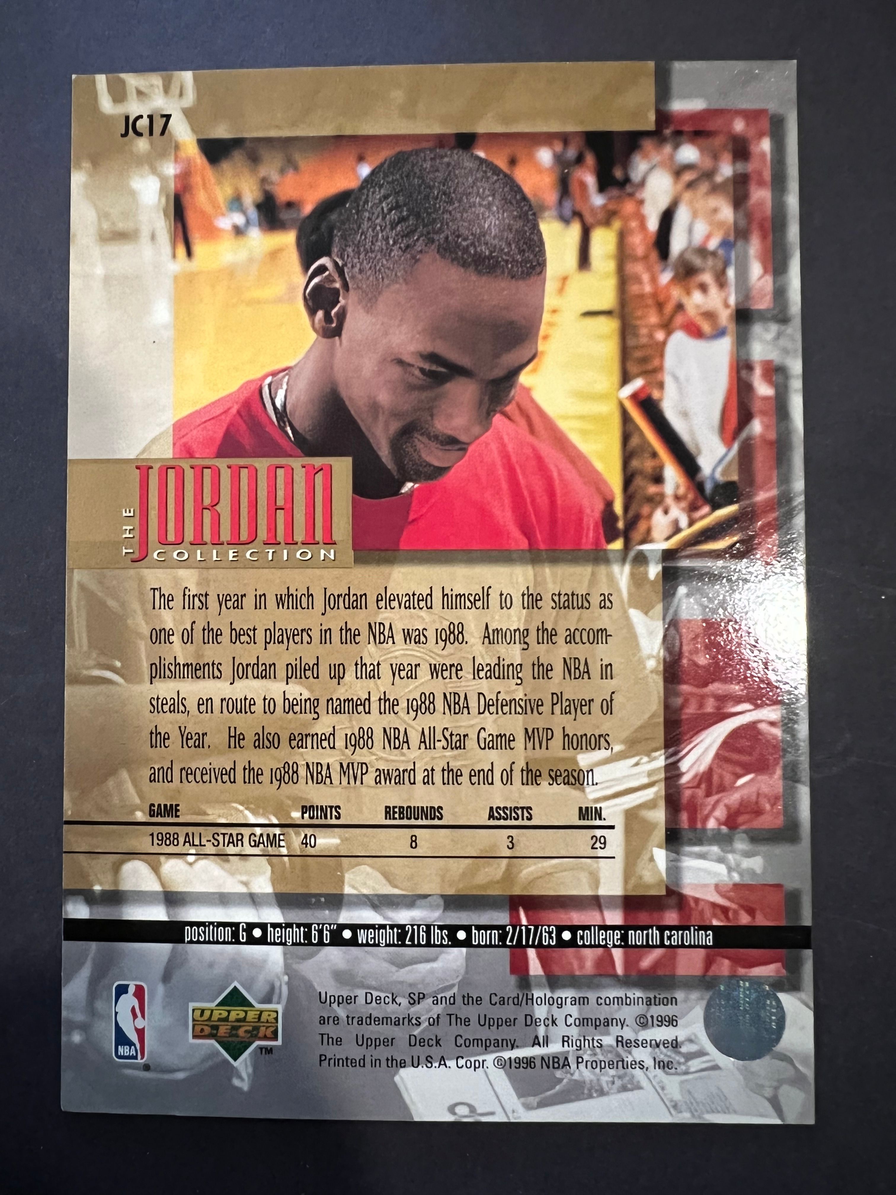 Michael Jordan 1995-96 Upper Deck Jordan Collection Jumbos #JC17 ...