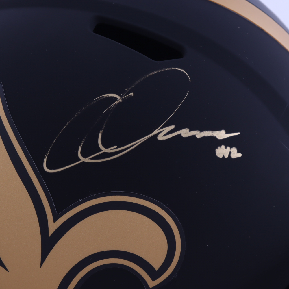 Chris Olave Signed Saints Full-Size Eclipse Alternate Speed Helmet ...