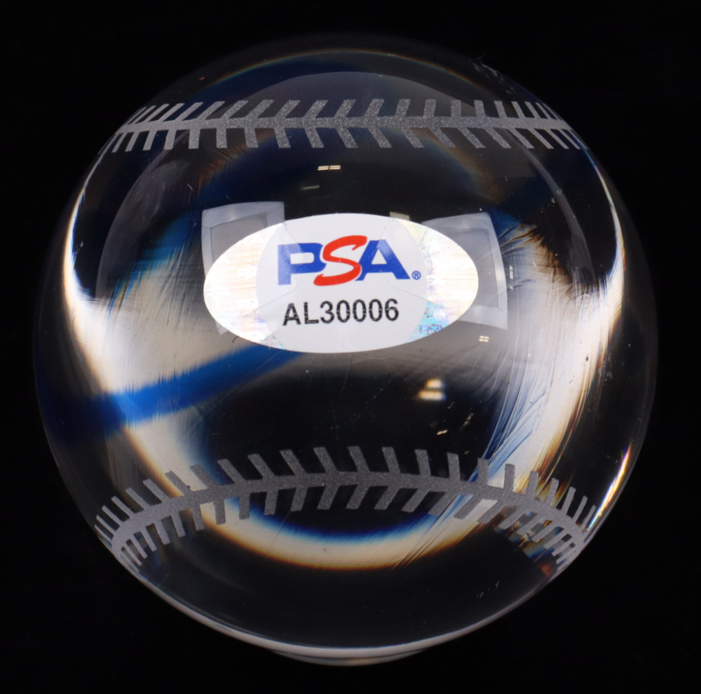 Nolan Ryan Signed Crystal Baseball Paperweight (PSA) | Pristine Auction