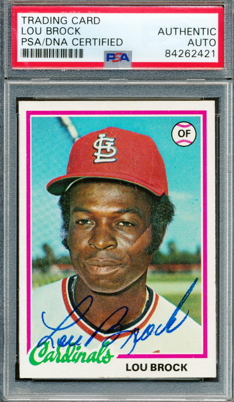 Lou Brock Signed 1978 Topps #170 (PSA) | Pristine Auction