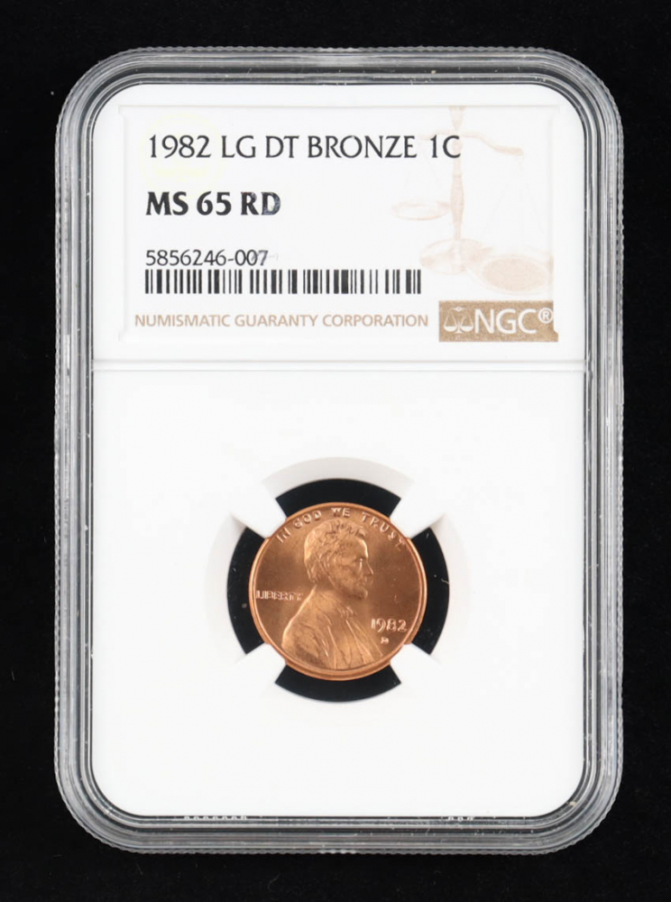 1982-LG DT Bronze 1¢ Lincoln Penny (NGC MS 65 RD) | Pristine Auction