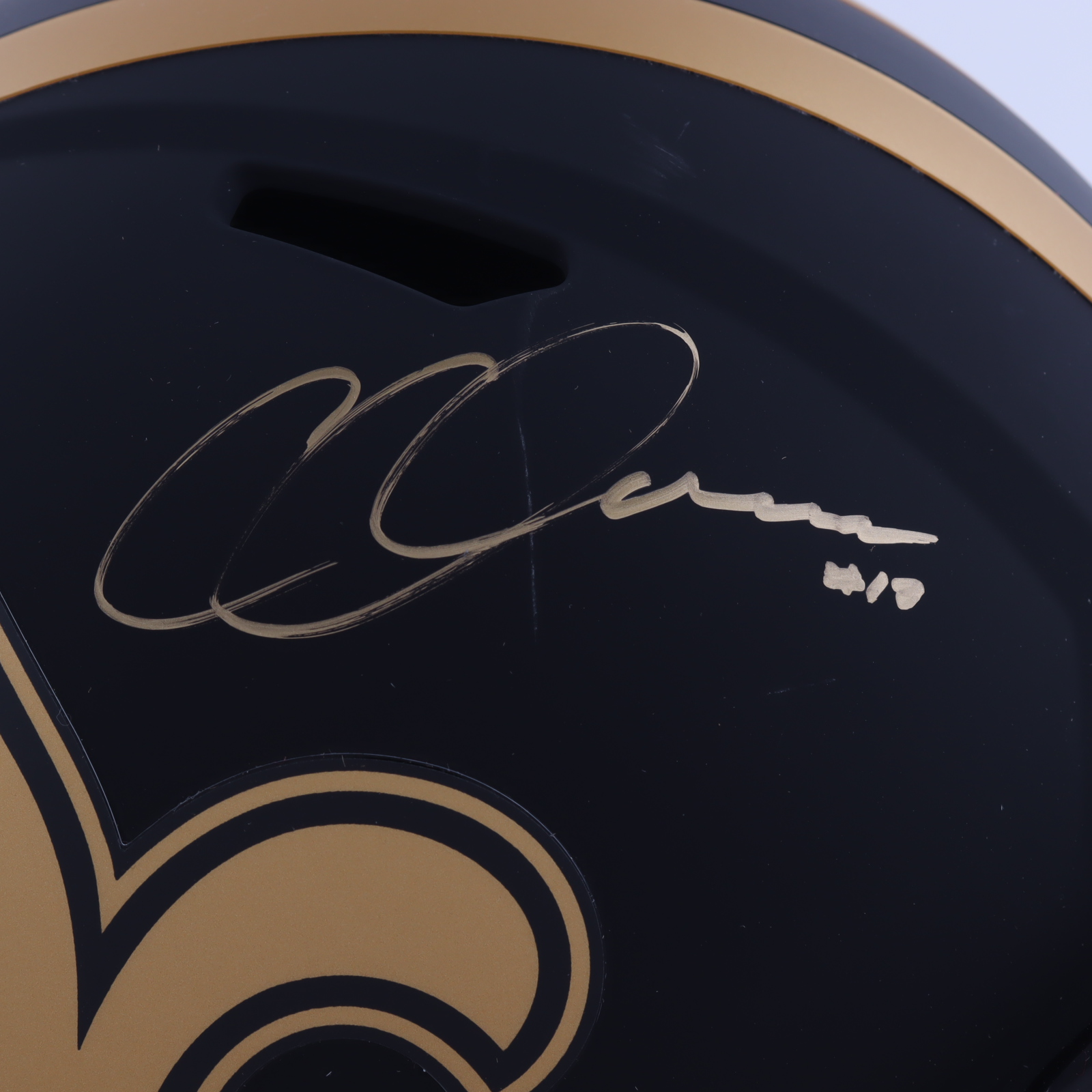 Chris Olave Signed Saints Full-Size Eclipse Alternate Speed Helmet ...