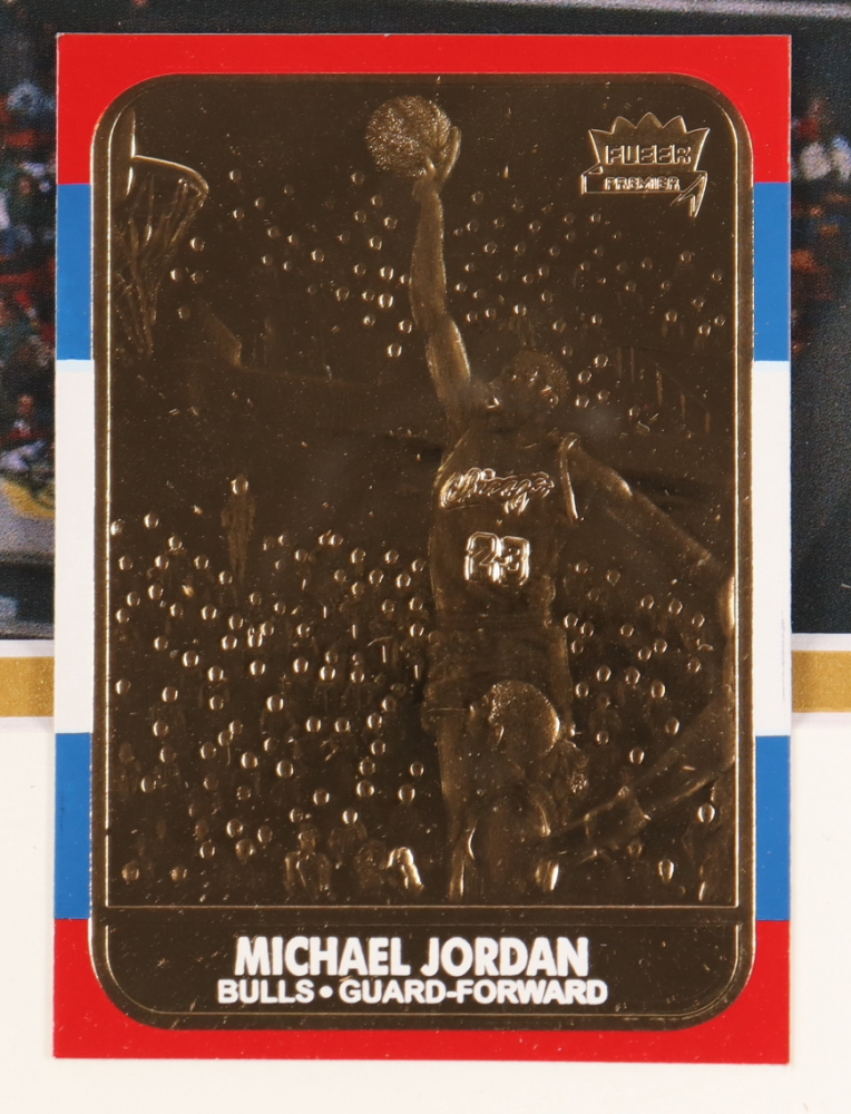 Michael Jordan Bulls Custom Framed Photo with 23Kt Gold Trading Card ...