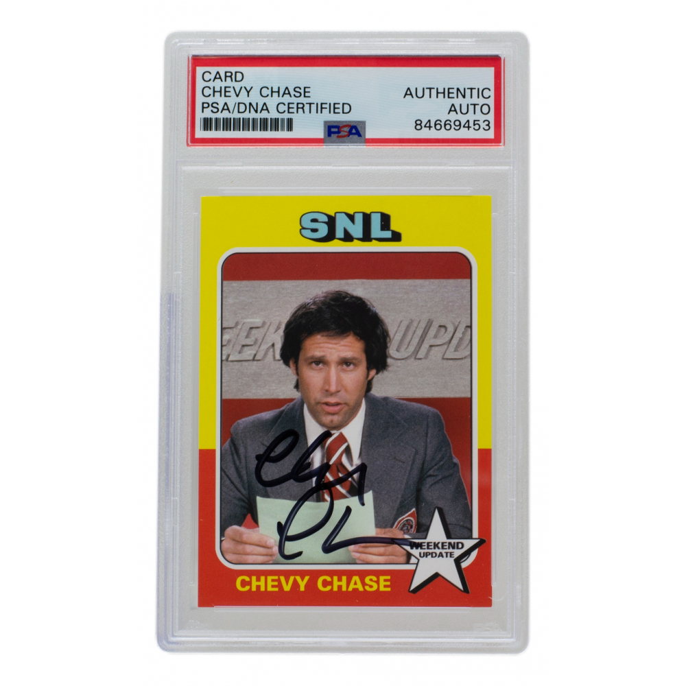 Chevy Chase Signed "SNL" Custom Trading Card (PSA) | Pristine Auction