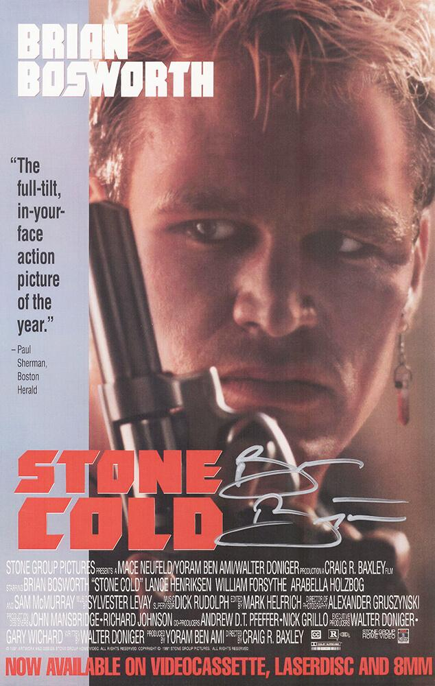Brian Bosworth Signed "Stone Cold" 11x17 Movie Poster (Schwartz ...