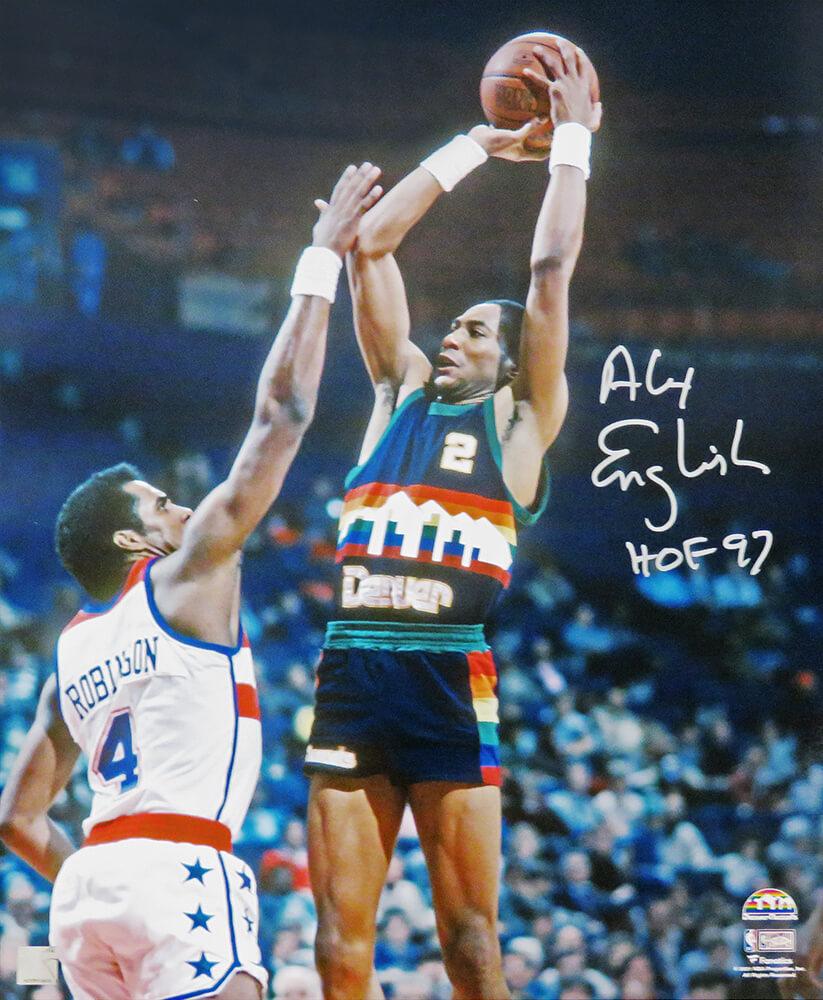 Alex English Signed Nuggets 16x20 Photo Inscribed "HOF 97" (Schwartz ...