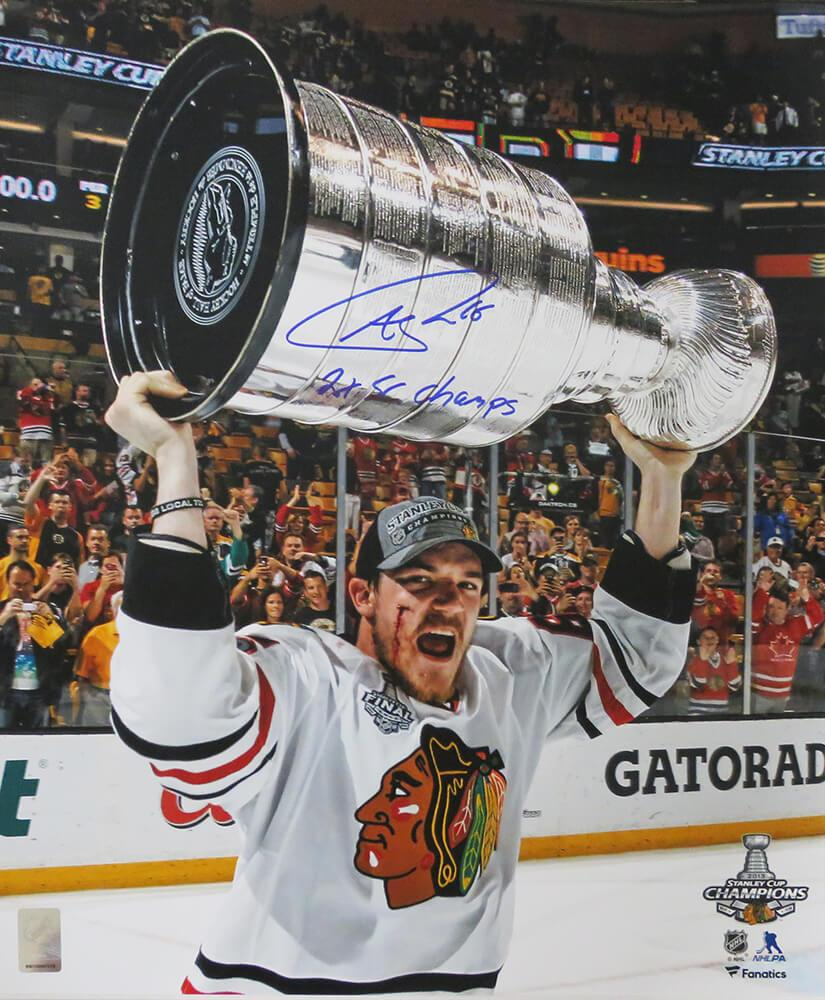 Andrew Shaw Signed Blackhawks 16x20 Photo Inscribed "2x SC Champs ...