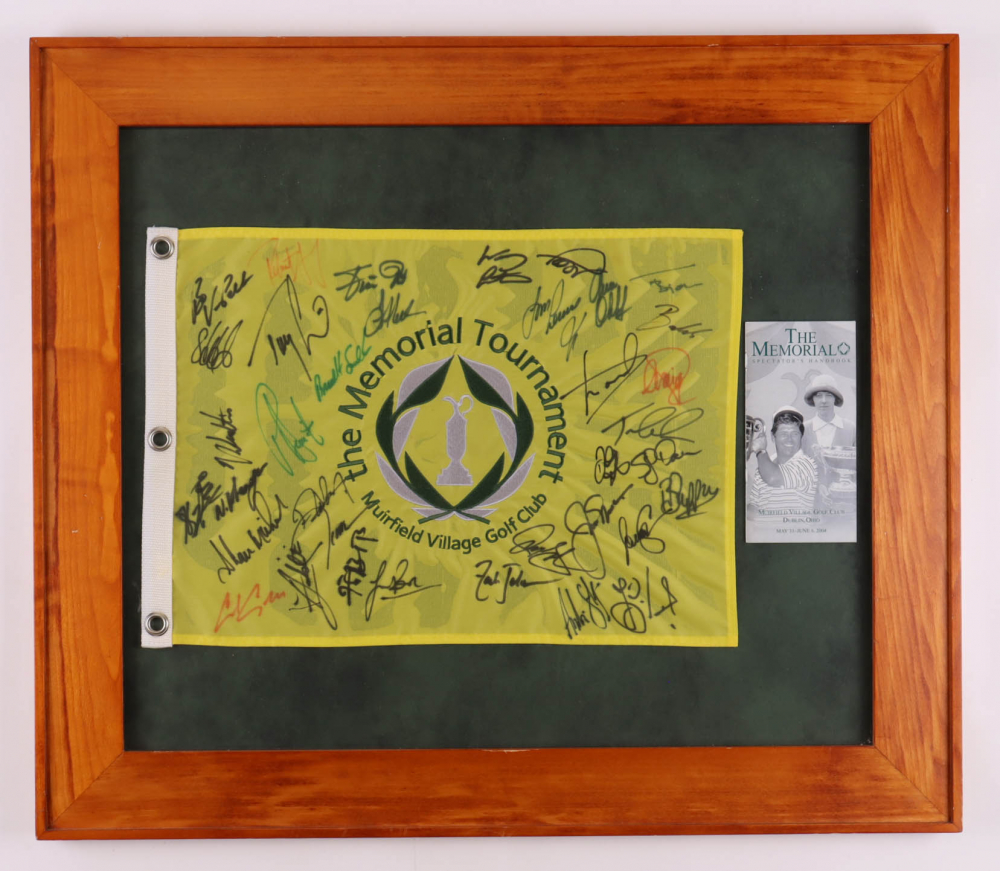 2004 Memorial Tournament Custom Framed Golf Pin Flag Signed by (37 ...