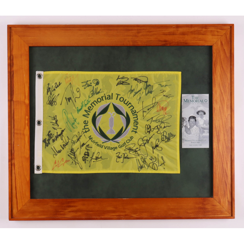 2004 Memorial Tournament Custom Framed Golf Pin Flag Signed by (37 ...