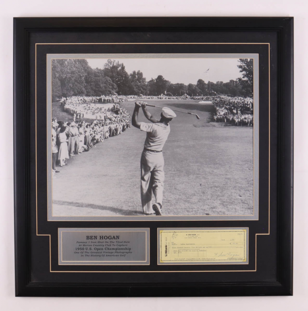 Ben Hogan SIgned Custom Framed Check Display (Beckett & Stacks of ...