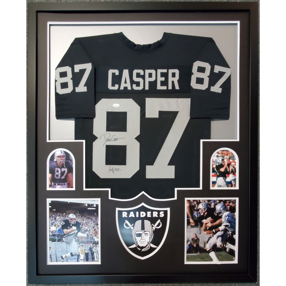 Dave Casper Signed Custom Framed Jersey Display Inscribed "HOF 02" (JSA ...